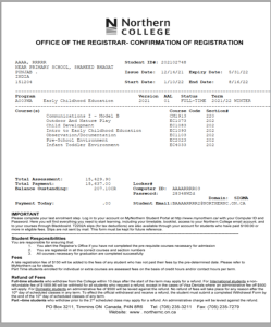 International Student Registration & Enrolment – Northern College